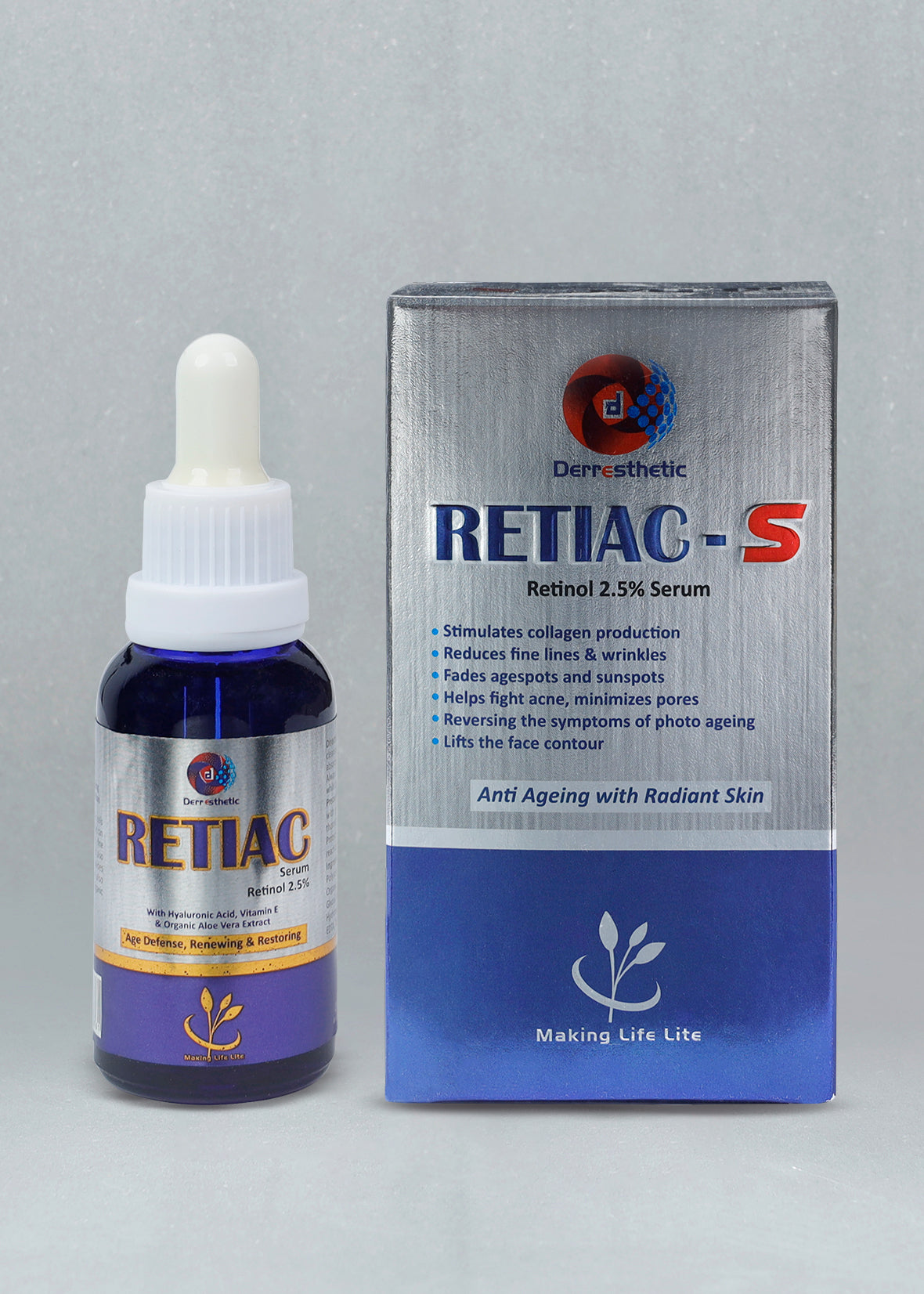 RETIAC S Retinol Serum 2.5% (Transparent Fluid For Dry Skin) – Derresthetic